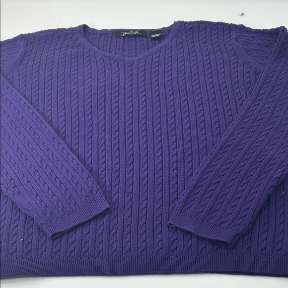crystal Kobe | Tops | Womens Vneck Cable Knit Sweater In Deep Purple ...